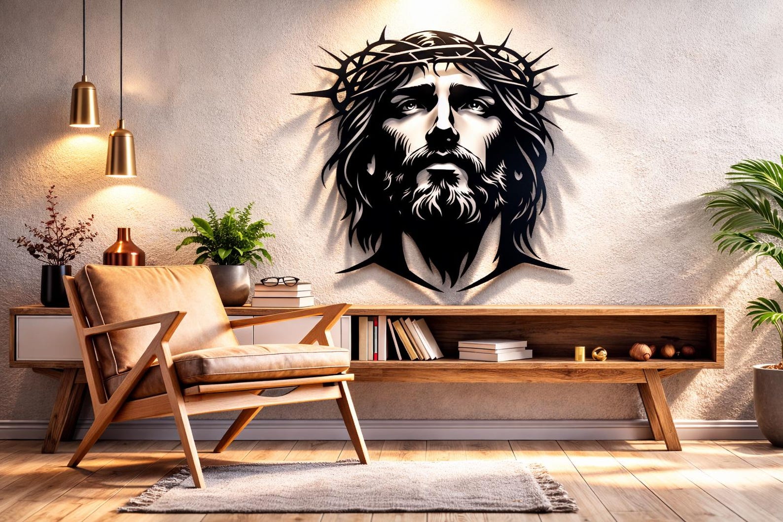 Jesus Face Svg Dxf Png Files Wall Art Cut File for Cnc Laser Plasma ...