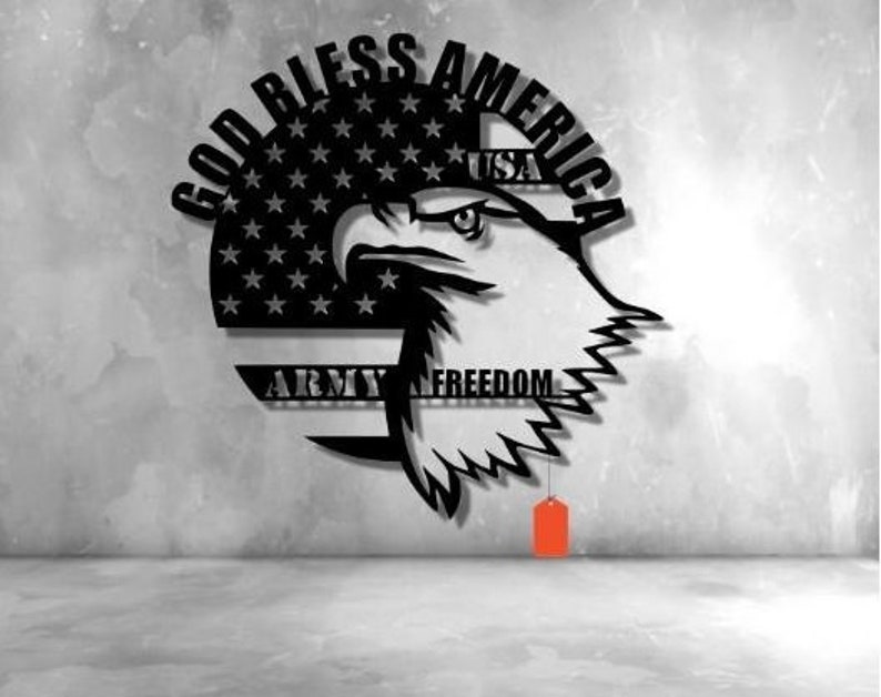 God Bless America Dxf Svg Png Files American Eagle - Etsy