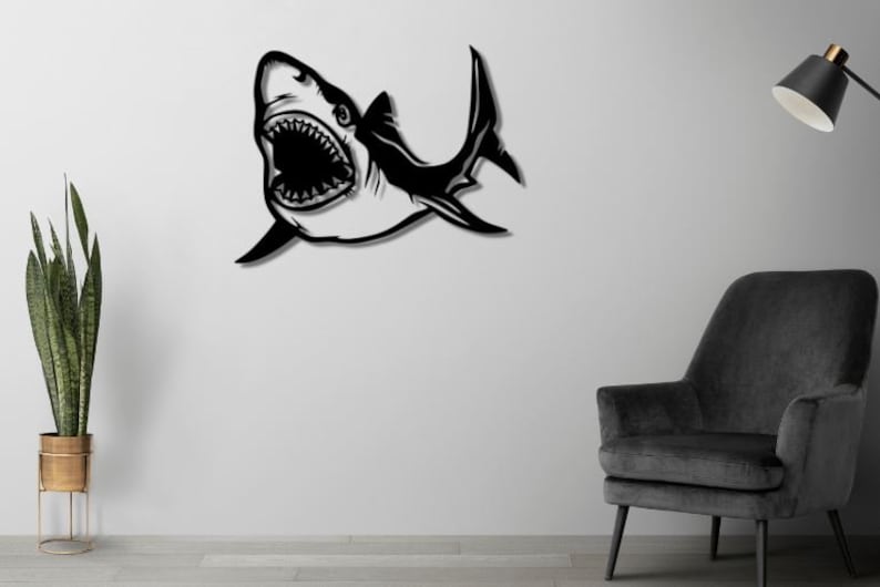 Shark Dxf Svg Png Fİles Shark Cut File Jaws - Etsy