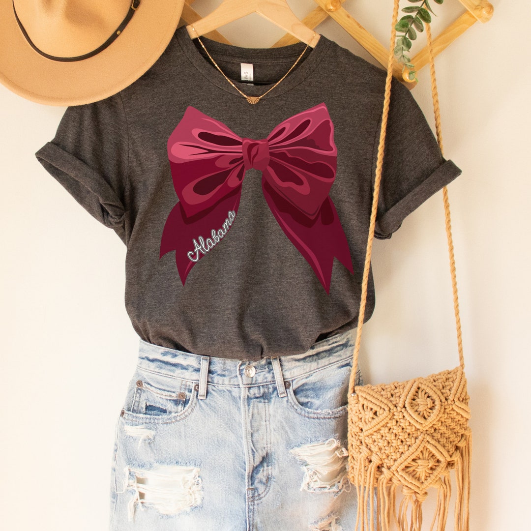 Alabama Shirt Womens Retro Alabama Shirt Coquette Bow Tshirt Football ...