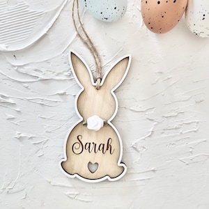 Easter Basket Tags, Bunny Easter Tags, Personalized Rabbit Easter ...