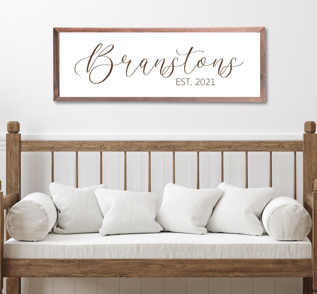 Personalized Last Name Sign modern Farmhouse Wedding Date Gift Family ...