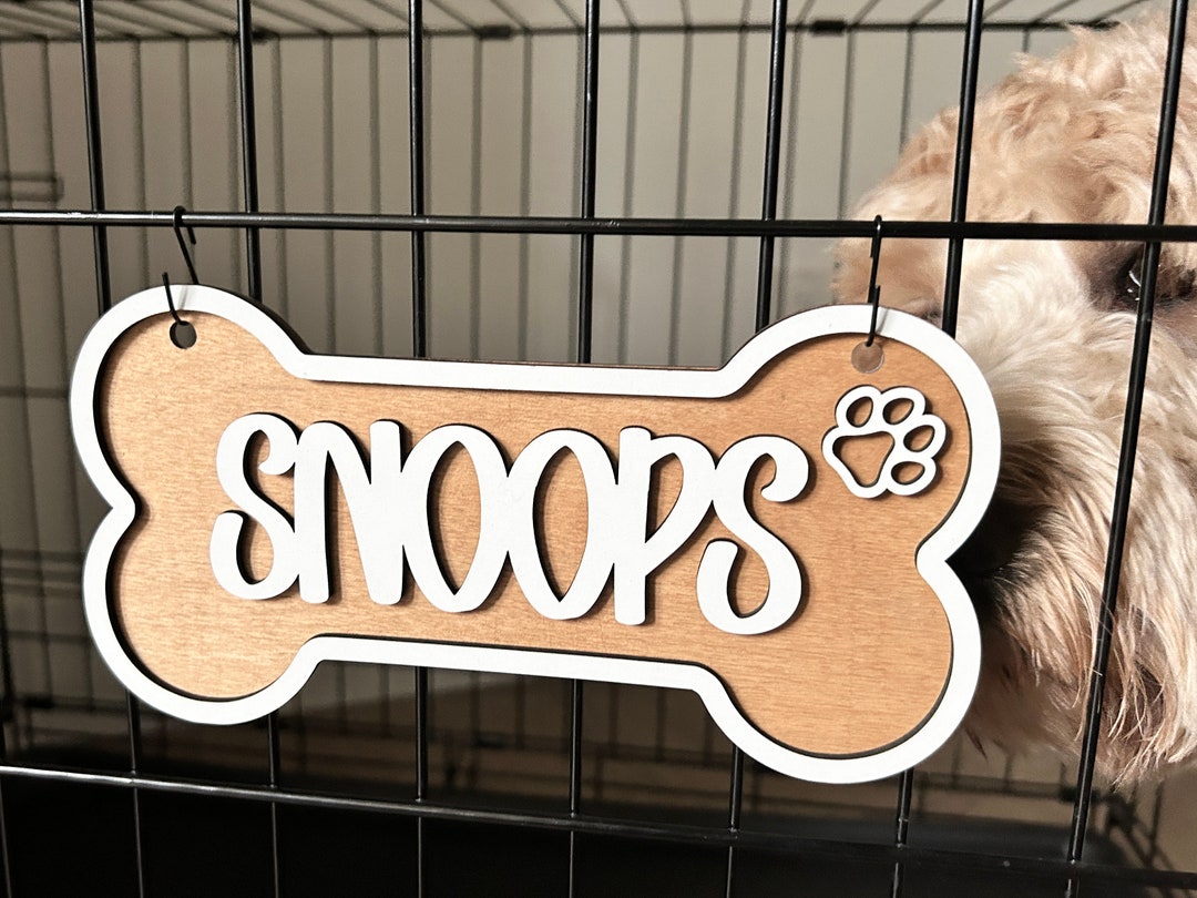 Personalized Wooden Dog Crate Name Sign, Pet Decor - Etsy