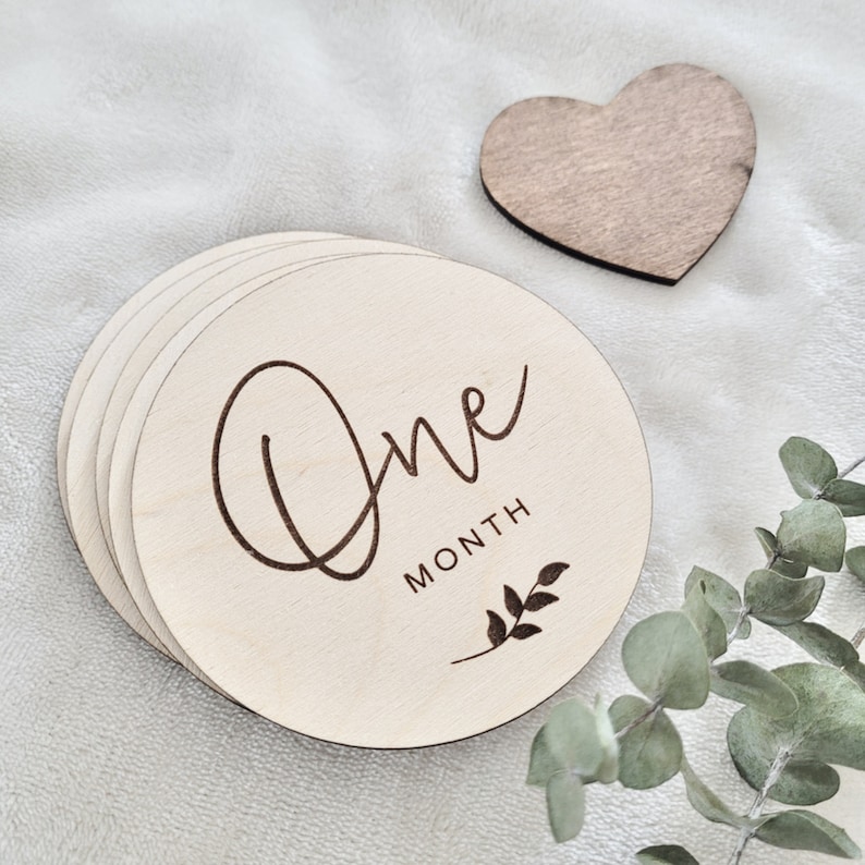 Wooden Baby Milestone Discs: Baltic Birch Photo Props - Etsy