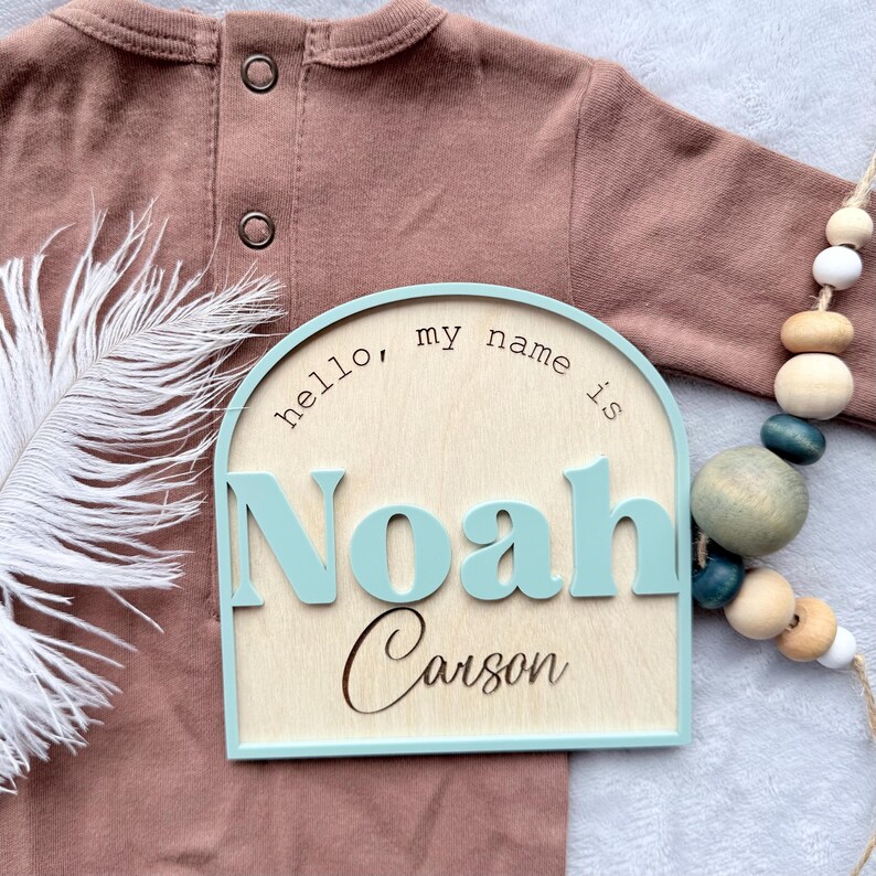 Arched Baby Name Sign | Custom Nursery Decor, Newborn Announcement - Etsy