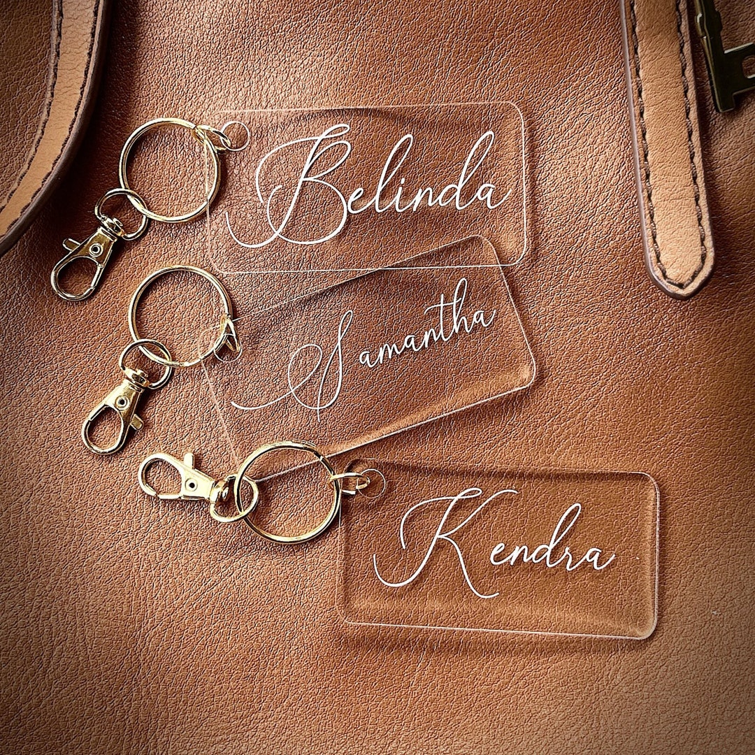 Personalized Key Ring, Acrylic Custom Key Rings, Custom Backpack Key ...