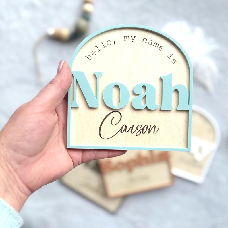 Arched Baby Name Sign | Custom Nursery Decor, Newborn Announcement - Etsy