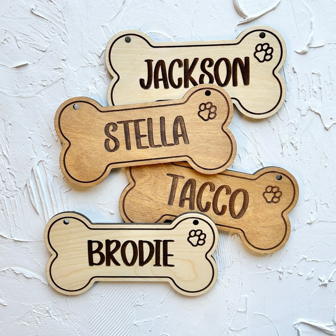 Wooden Dog Crate Name Sign, Custom Engraved Dog Name, Christmas Dog ...