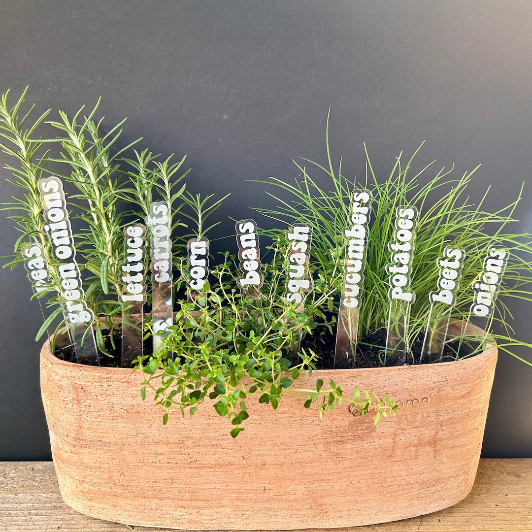 Vegetable Name Stakes, Retro Herb and Vegetable Signs, Gifts for ...