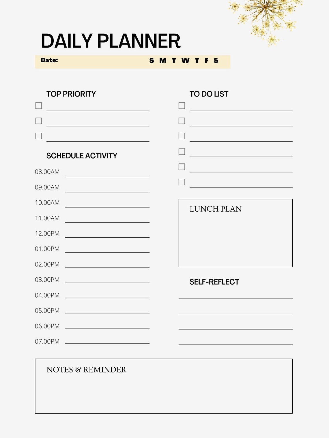 Printable Daily to Do List, Instant Download, Minimal Productivity ...