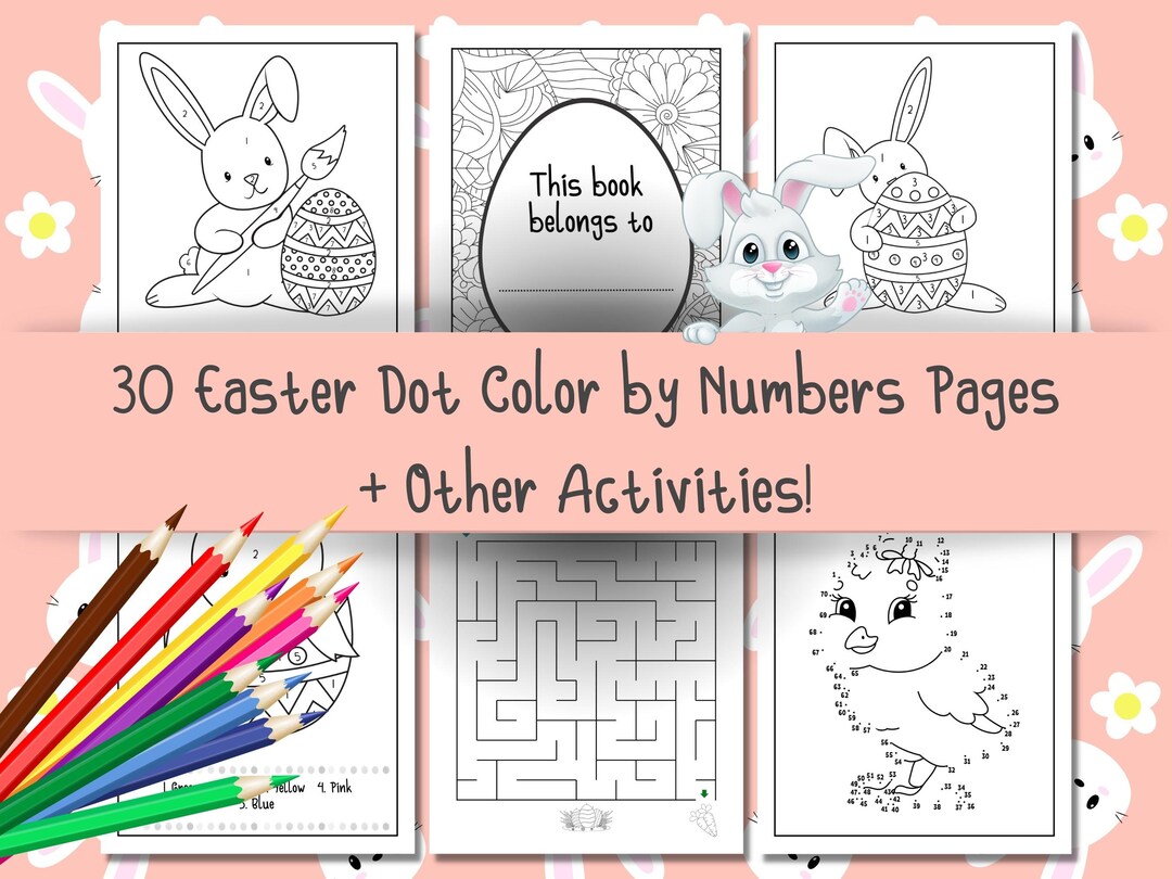 Easter Color by Numbers Book, Easter Activity Book for Kids, Easter ...