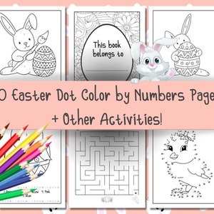 Easter Color by Numbers Book, Easter Activity Book for Kids, Easter ...