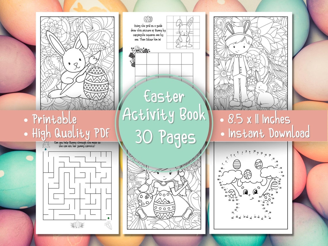 Easter Activity Book for Kids, Printable Easter Kids Activity Bundle ...