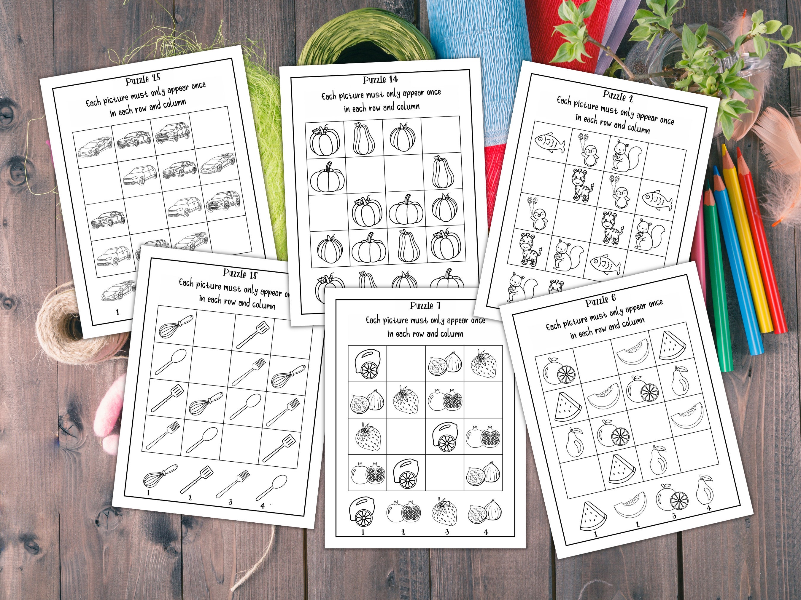 Picture Sudoku for Kids, Learn Sudoku, Sudoku Book, Sudoku for Kids, My ...