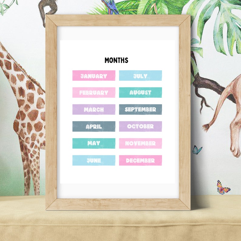 Educational Wall Prints Set of 6 | Classroom Wall Prints | Playroom ...