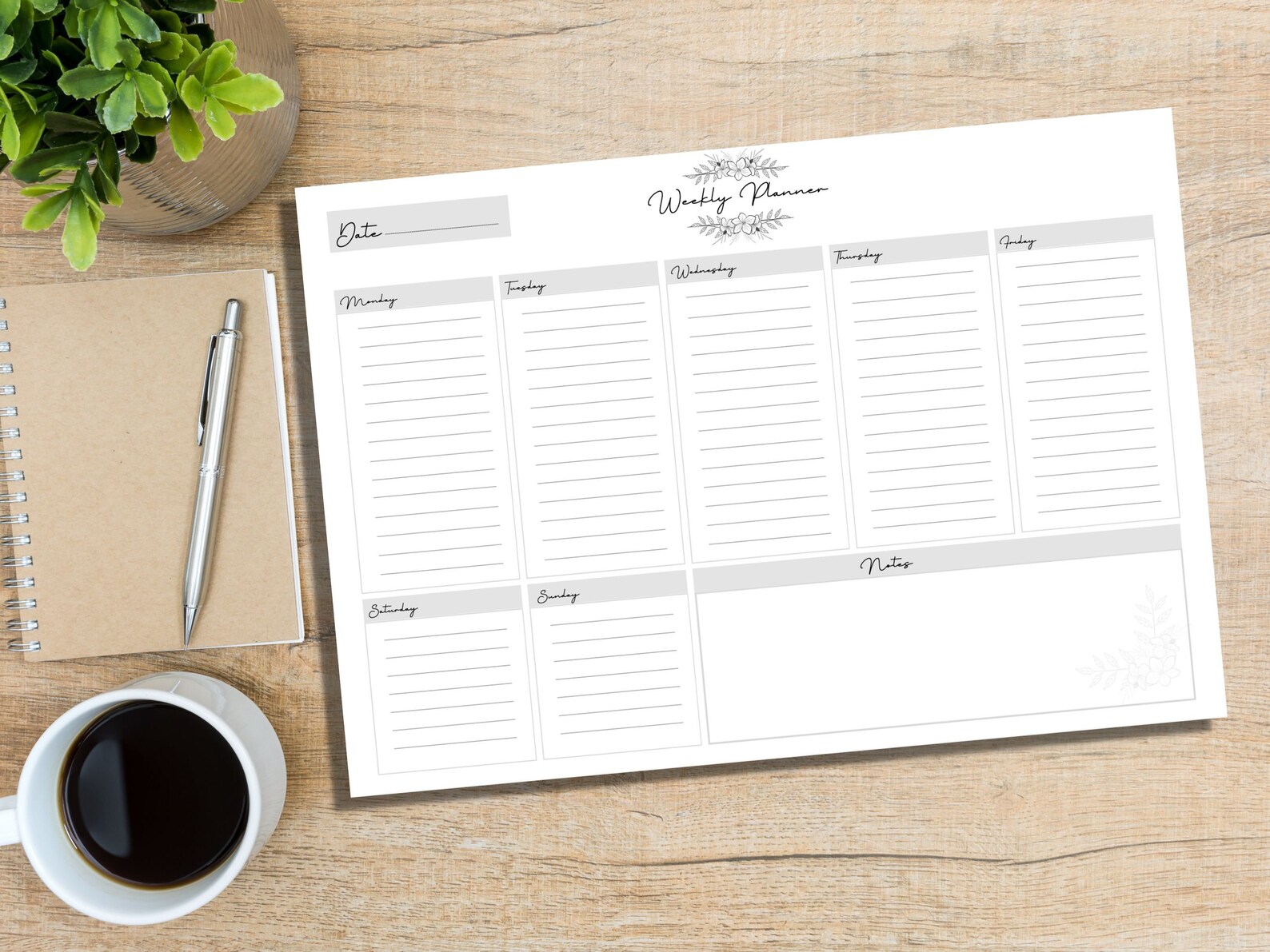 Weekly Planner Printable to Do List Printable Planner Printable Desk ...