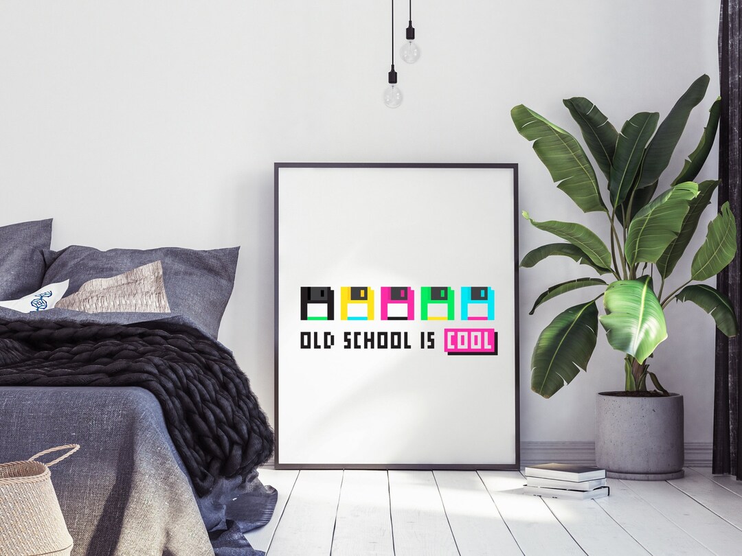 Old School is Cool Floppy Discs Retro Print 90s Poster - Etsy