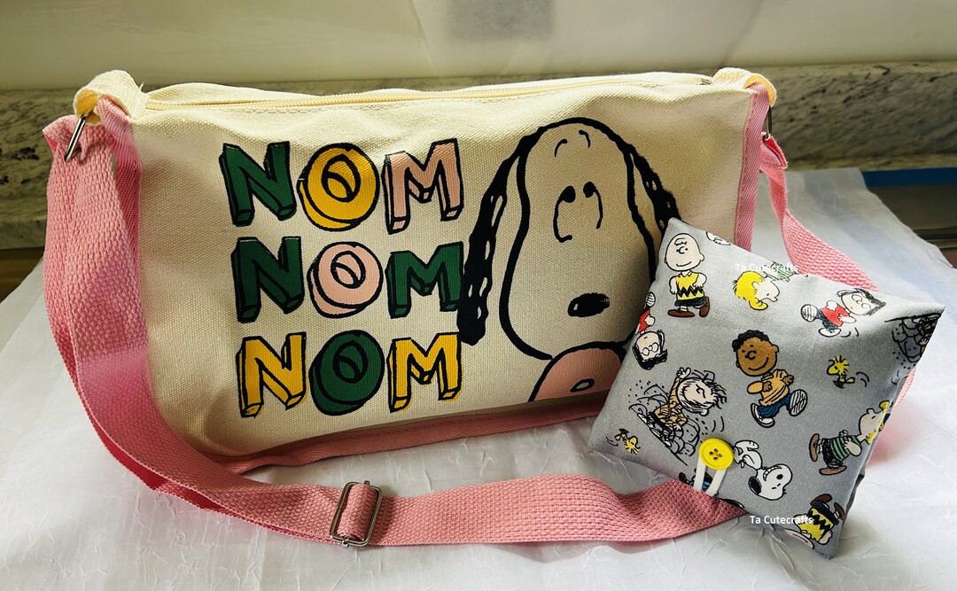 Peanut Snoopy Canvas Bag Adjustable Shoulder Strap Shoulder Bag Women ...