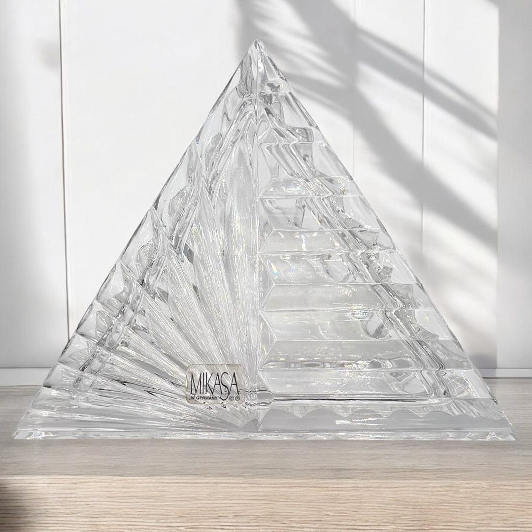 Mikasa Pyramid Crystal Dish, Vintage German Cut Glass, Geometric Art ...