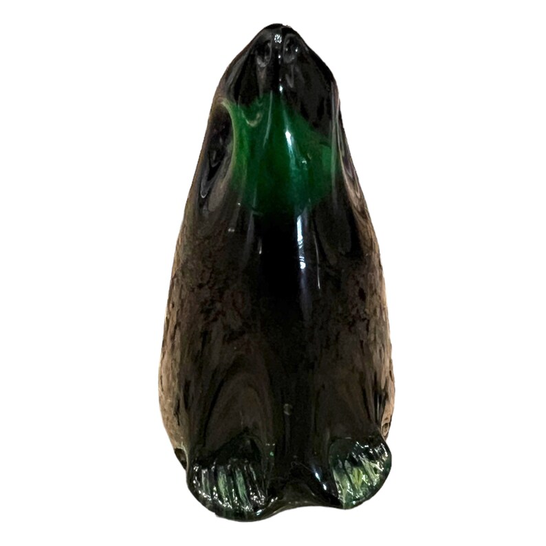 Vintage Blown Art Glass Emerald Green Seal Figurine Paperweight - Etsy
