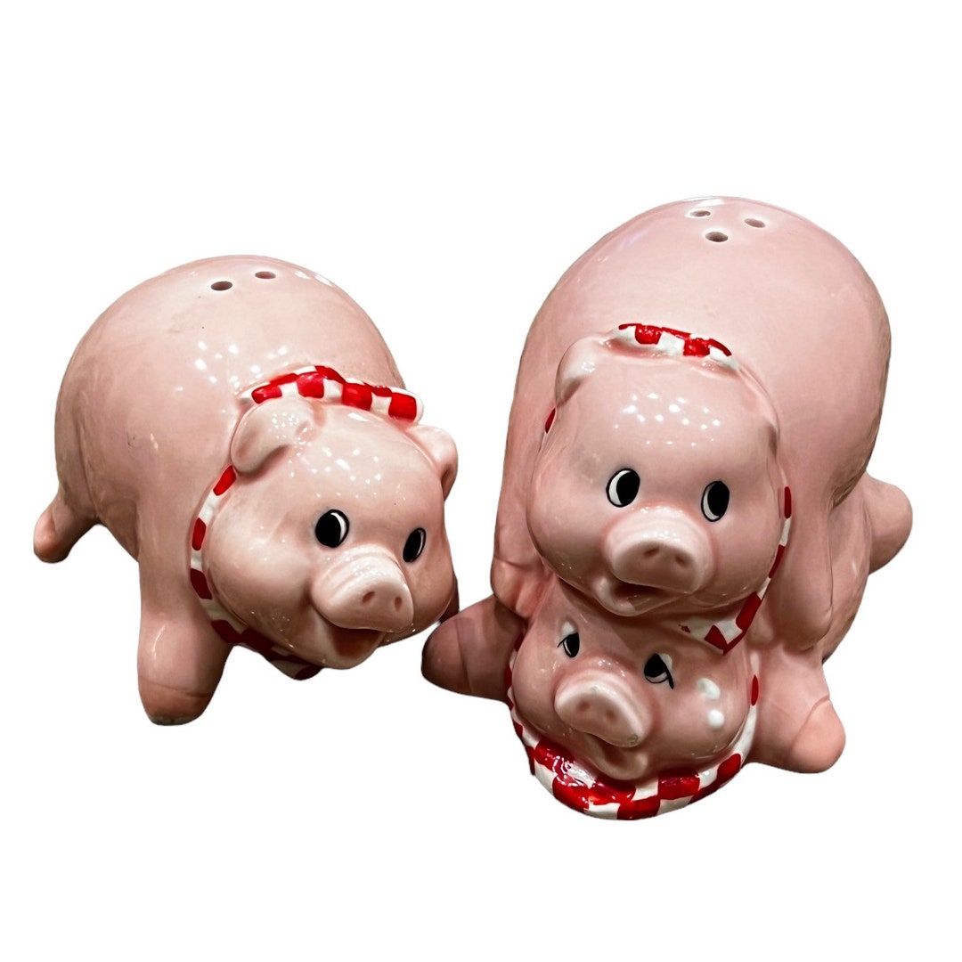 Vintage Papel Stackable Pigs Salt and Pepper Shakers - Etsy
