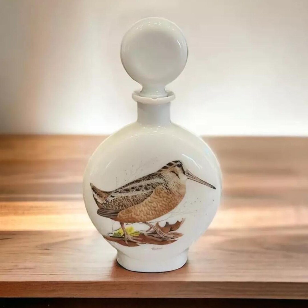 Vintage Milk Glass Whiskey Decanter "field Birds" Edition No. 8 ...