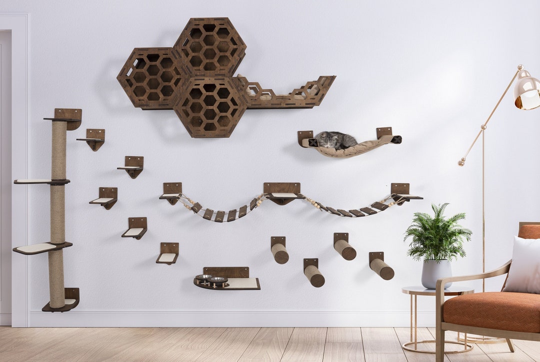 Modern Cat Wall Furniture / Cat Wall Shelves / Cat Tree Tower / Cat ...