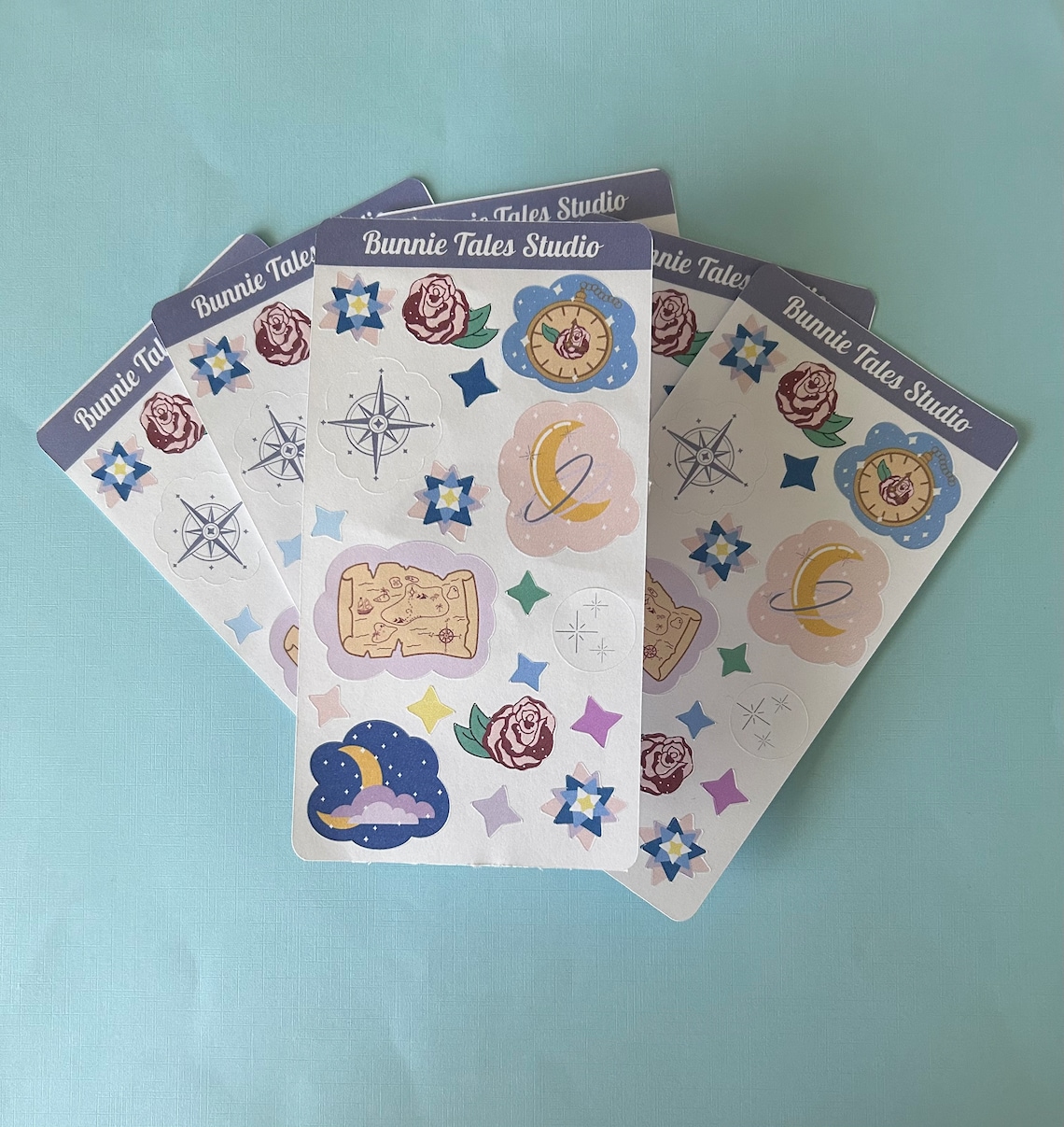 North Star Sticker Sheet / Stars / Roses / Planner Decor / Journal Art ...