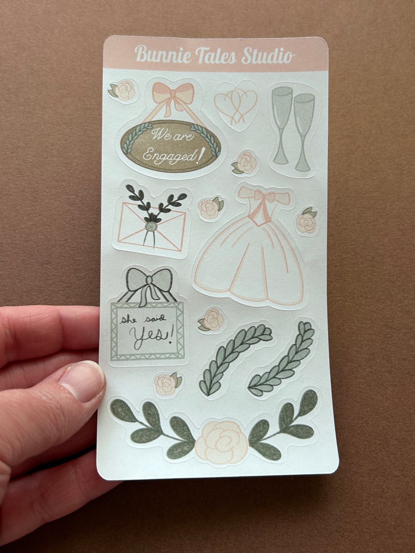 Engagement Sticker Sheet A / Wedding Stickers / Coquette / Soft Pink ...