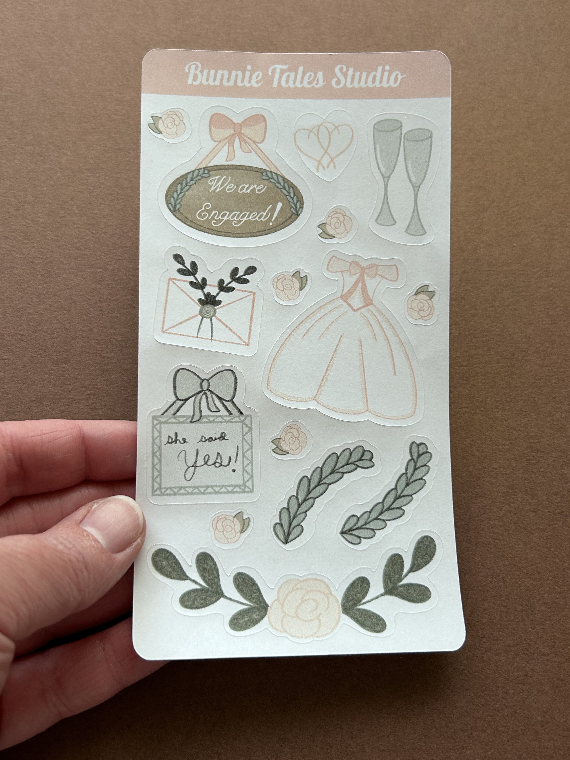 Engagement Sticker Sheet A / Wedding Stickers / Coquette / Soft Pink ...