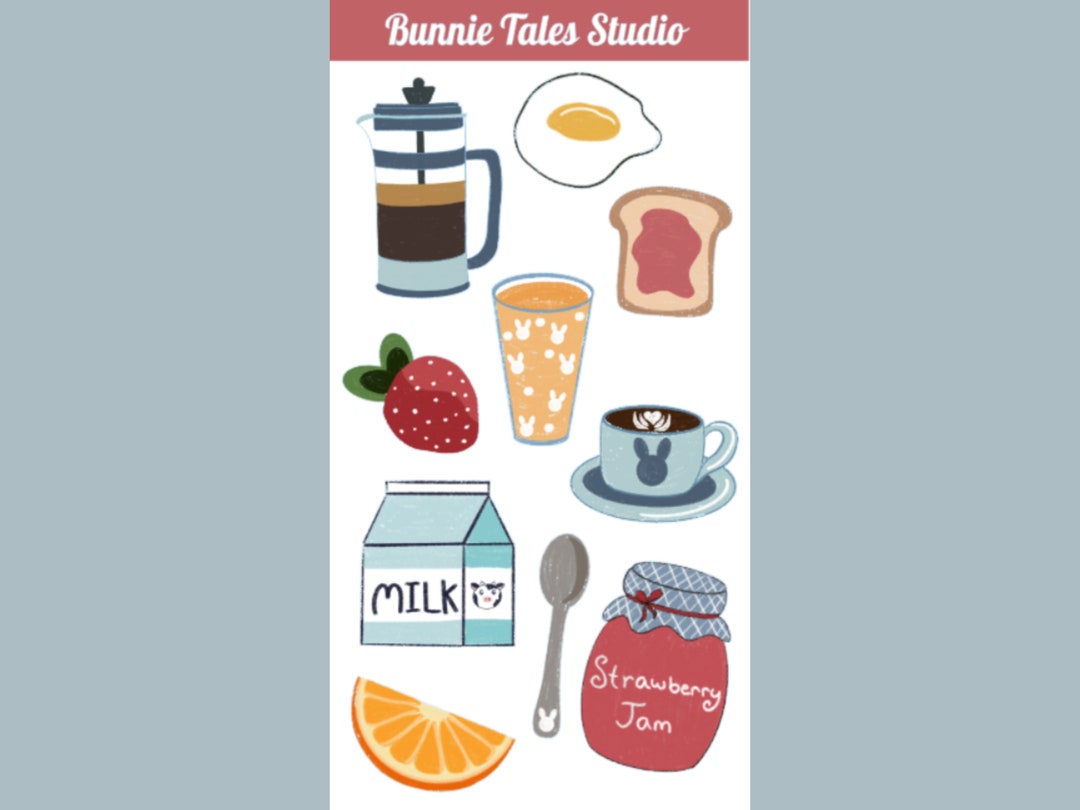 Breakfast Food Sticker Sheet / Journaling / Planner Decor / Cute ...