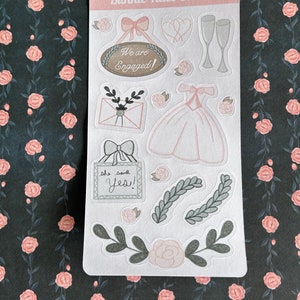 Engagement Sticker Sheet A / Wedding Stickers / Coquette / Soft Pink ...