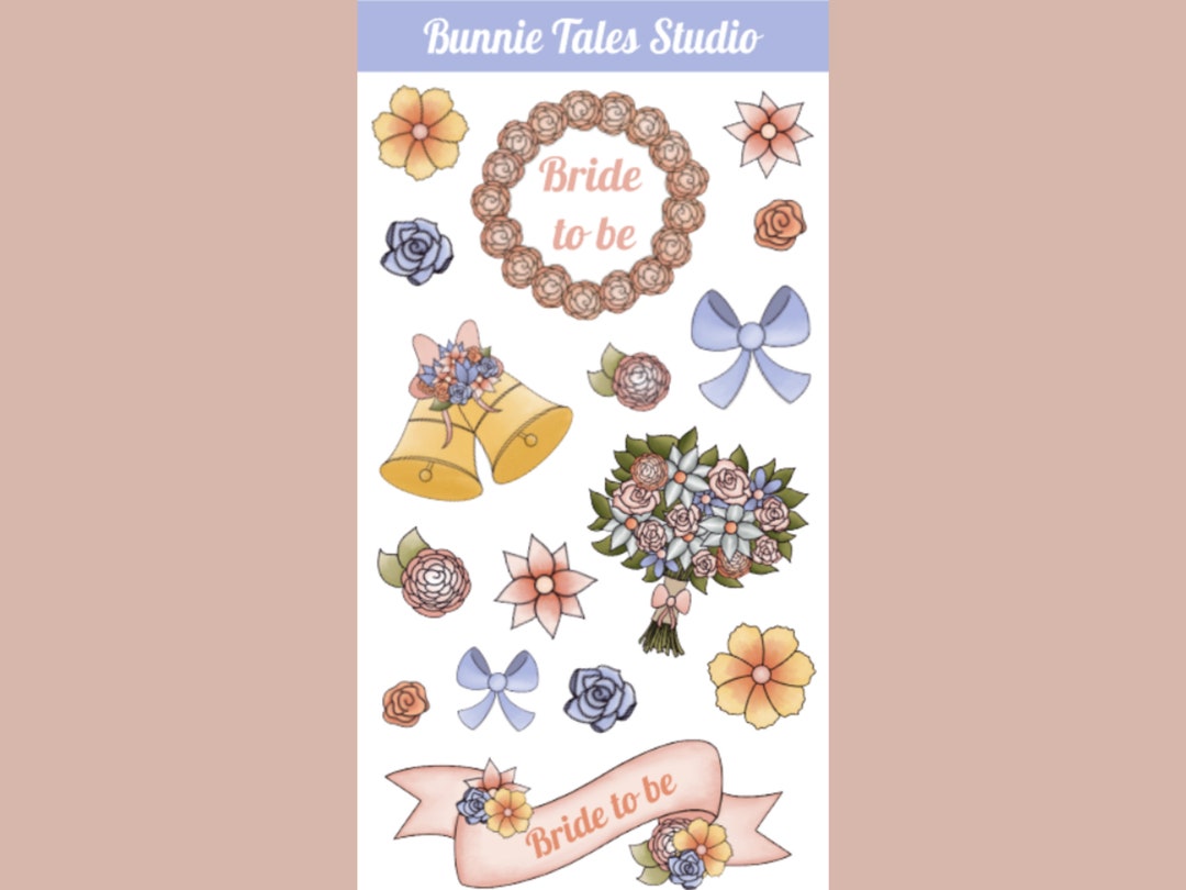 Bride to Be Sticker Sheet / Bridal Shower Stickers / Coquette / Soft ...
