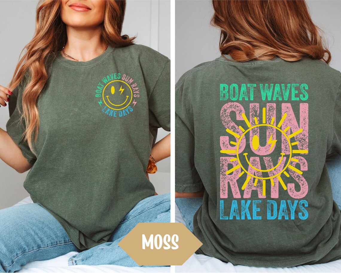 Lake Days Summer Vacation Shirt for Women, Boat Waves, Sun Rays, Comfort Colors Beach Tee - Etsy