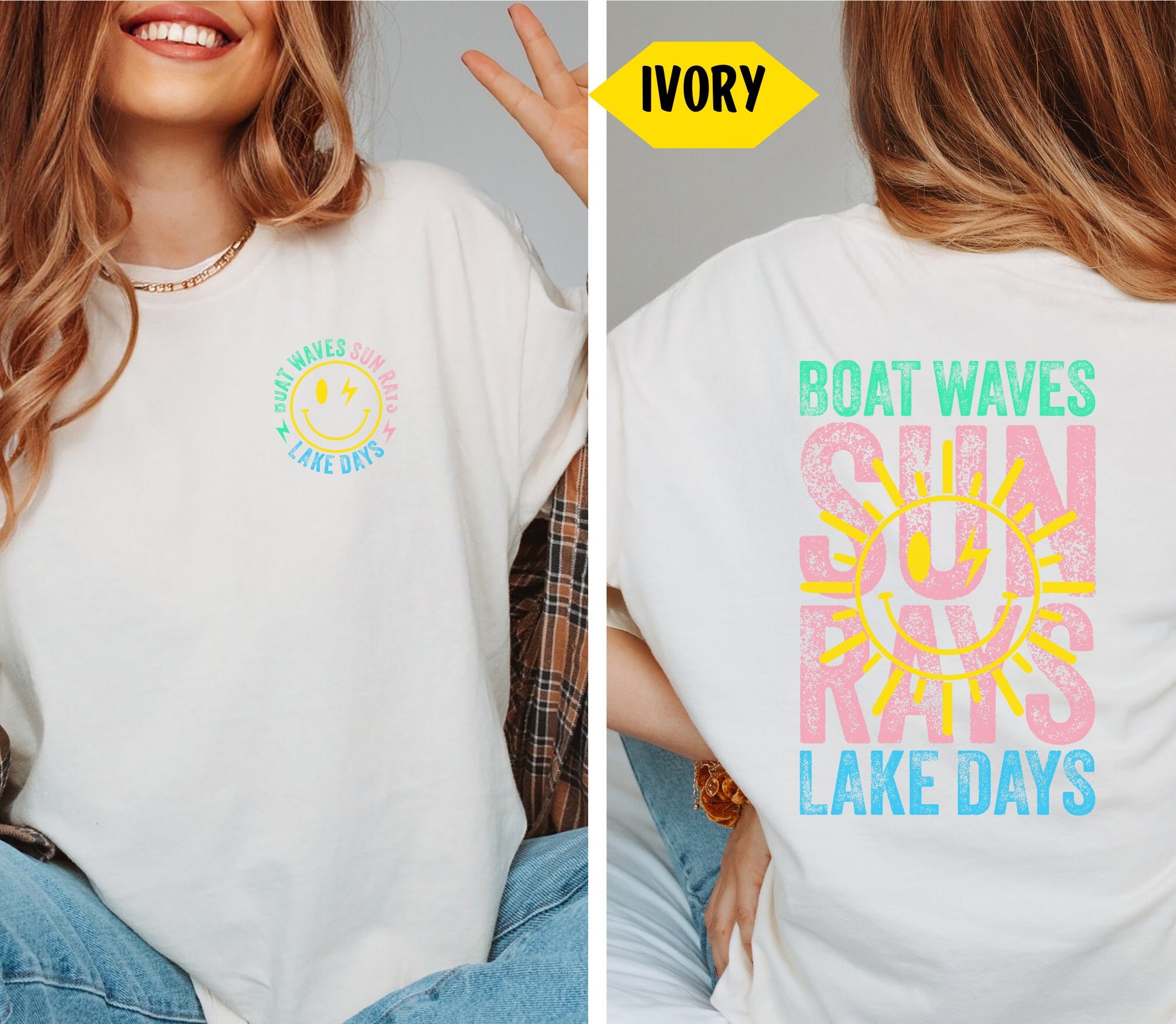 Lake Days Summer Vacation Shirt for Women, Boat Waves, Sun Rays, Comfort Colors Beach Tee - Etsy