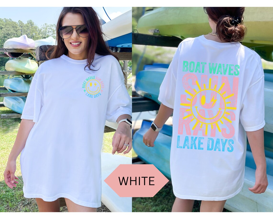 Lake Days Summer Vacation Shirt for Women, Boat Waves, Sun Rays, Comfort Colors Beach Tee - Etsy