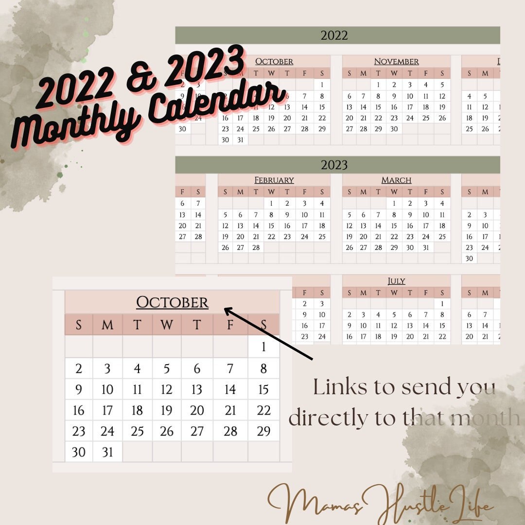 2022 & 2023 Monthly Calendar To-do List Monthly Goals - Etsy