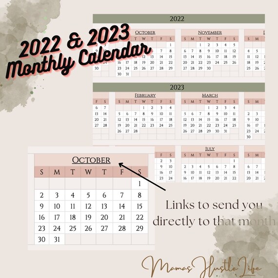 2022 & 2023 Monthly Calendar To-do List Monthly Goals - Etsy