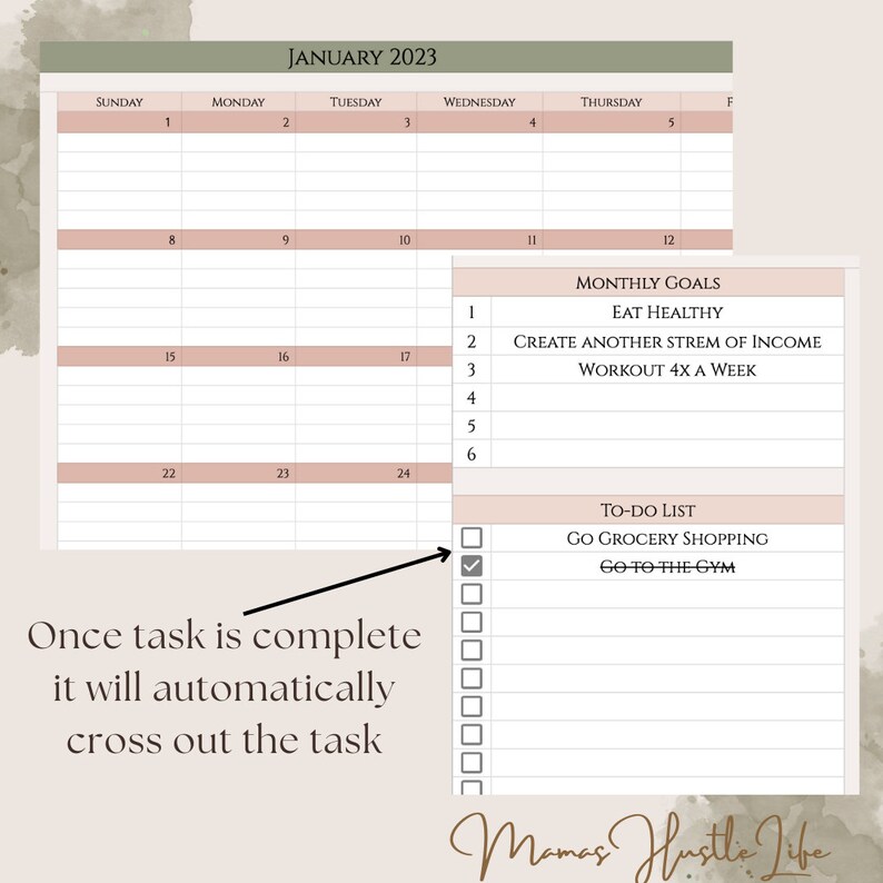 2022 & 2023 Monthly Calendar To-do List Monthly Goals - Etsy