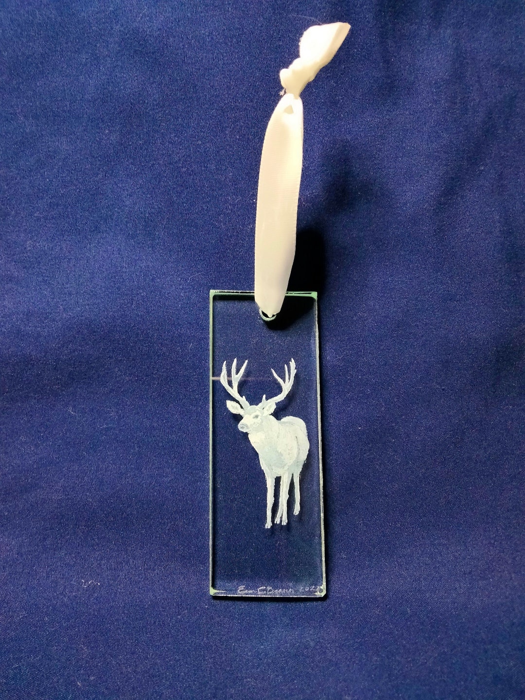 Mule Deer Buck on Glass Ornament | Hand Engraved Glass | Glass Etching ...
