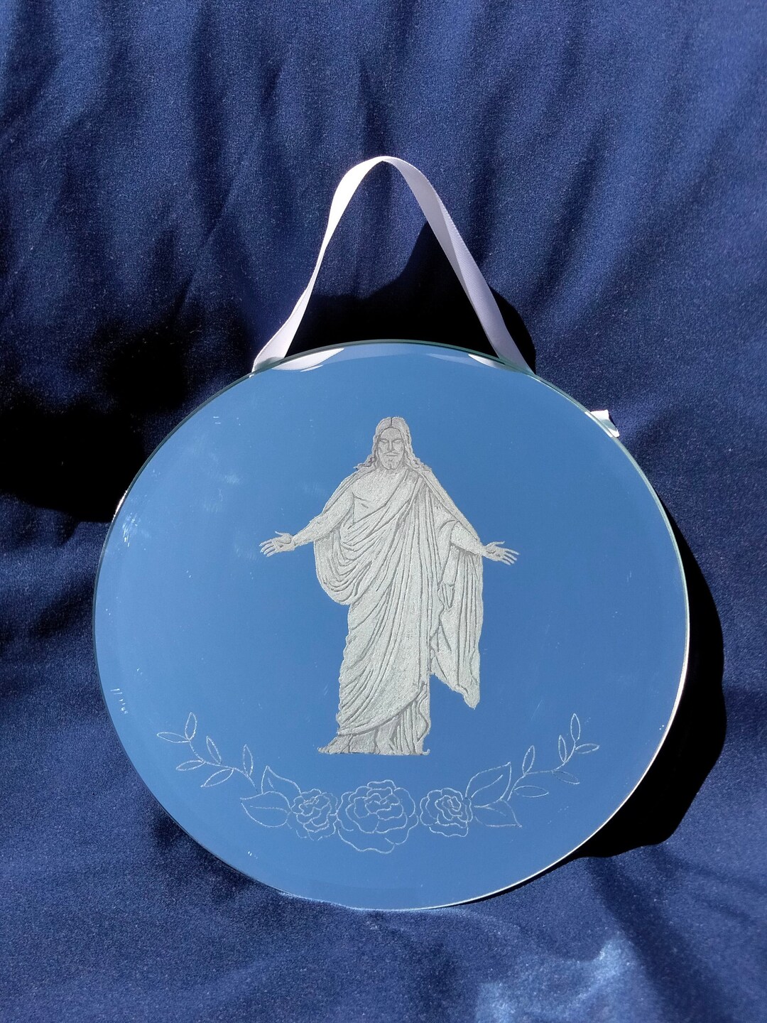 Jesus Christ Mirror | Christian Glass Art | Hand Etched Mirror | Hand ...
