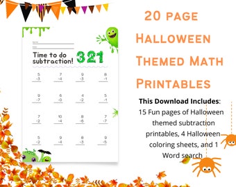 Halloween Math Worksheets - Etsy