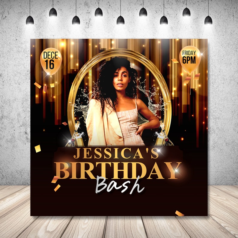 Custom Photo Birthday Backdrop for Photography 30th 40th Birthday Bash ...