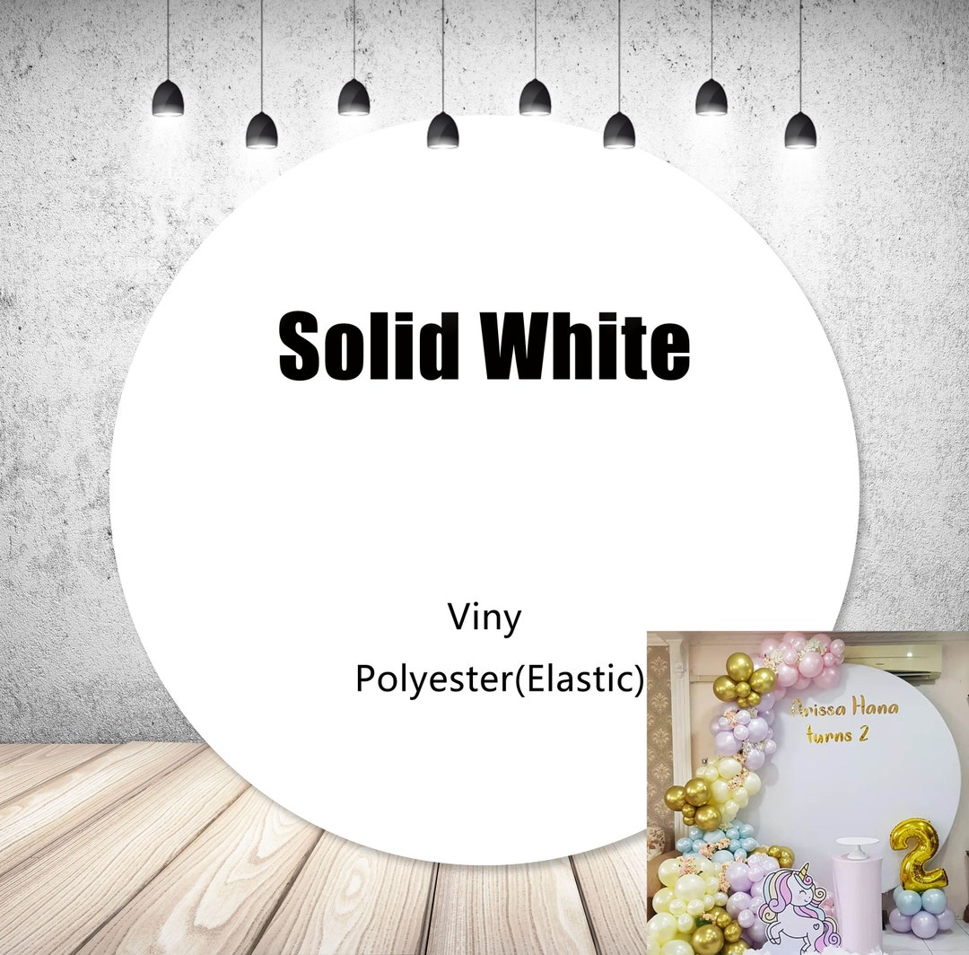 Solid White Fabric Circle Backdrop Photography Wedding Kids 1st ...