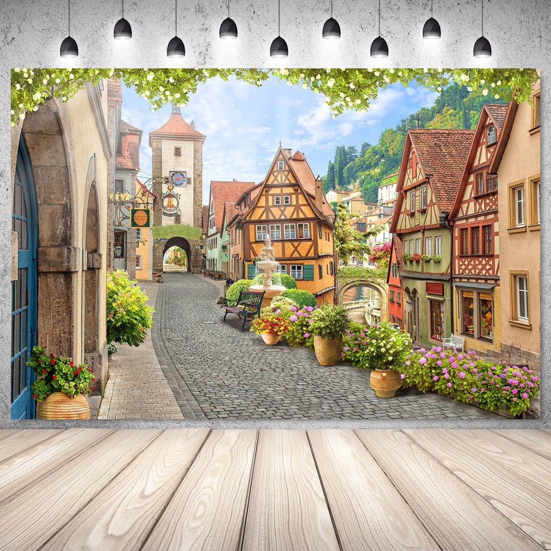 German Oktoberfest Backdrop for Photography Medieval City Bavaria ...