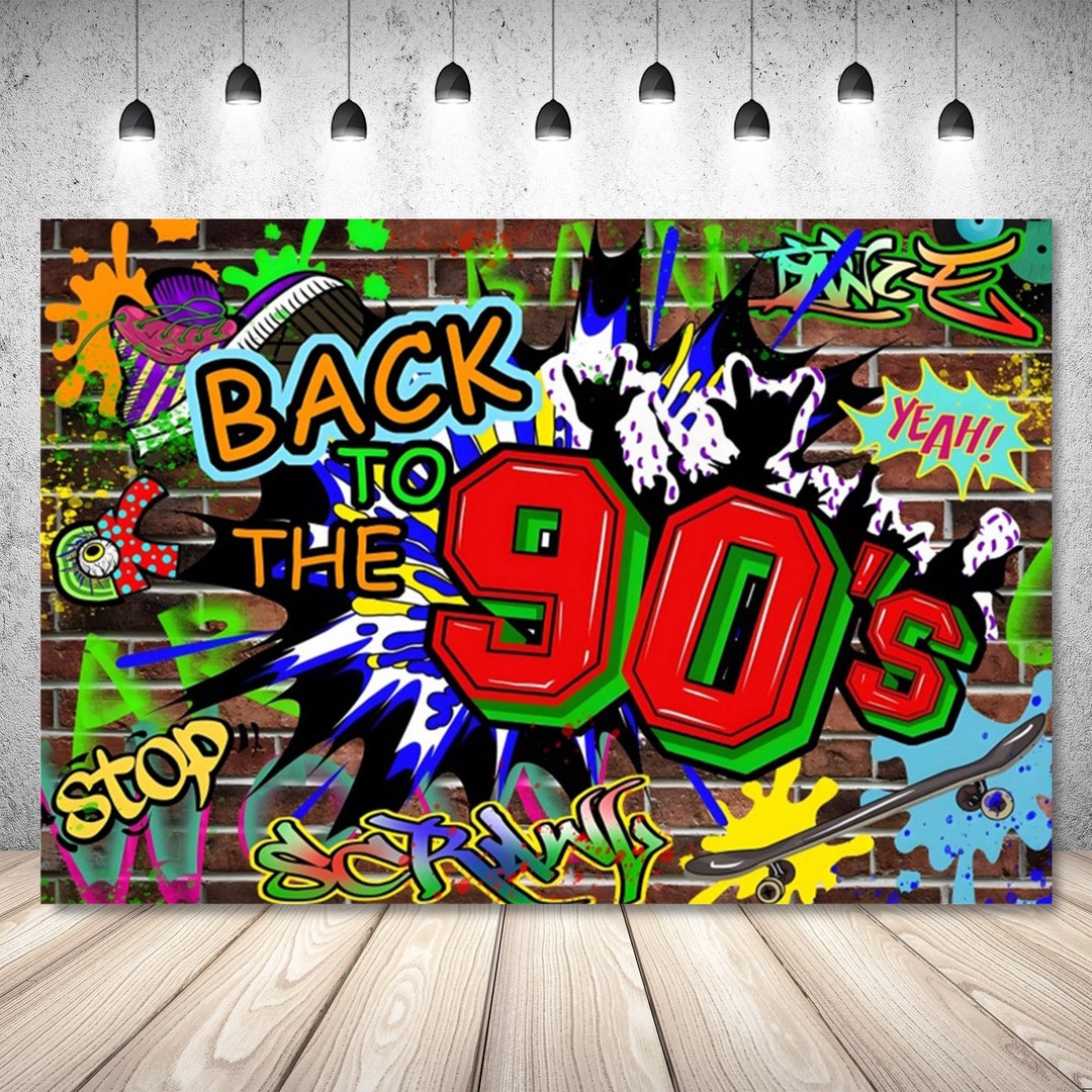Back to the 90s Graffiti Wall Hip Hop Backdrop for Photography - Etsy