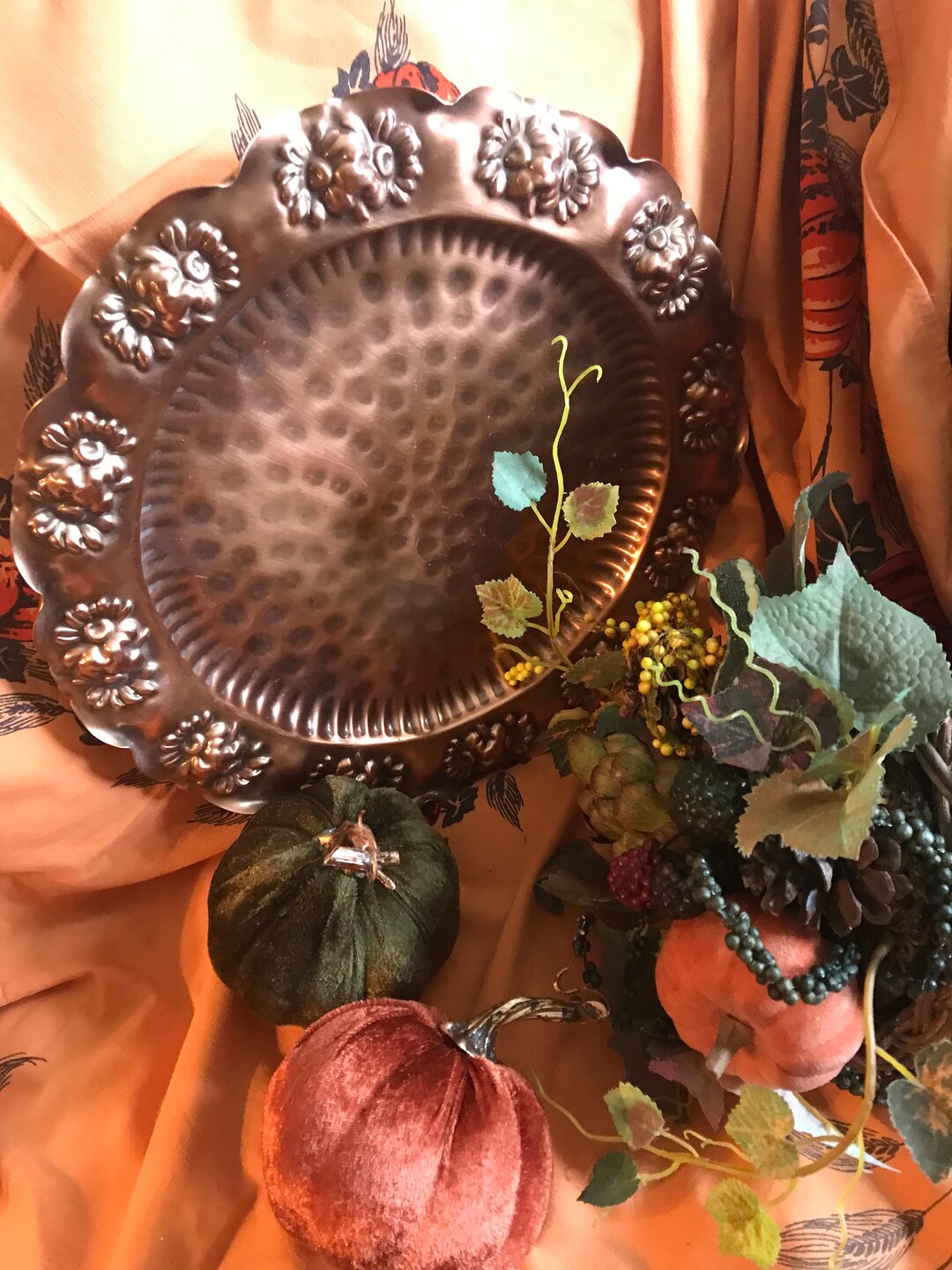 Vintage Rustic Copperplate Dish made in the USA - Etsy