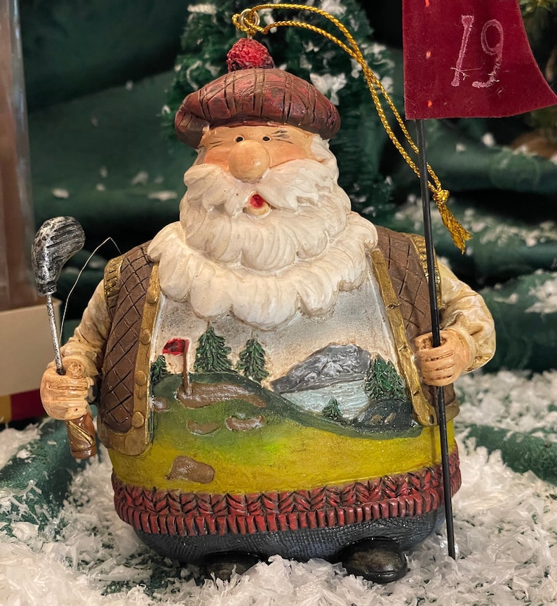 Vintage Golfing Santa Claus Christmas Ornament Clubhouse Collection - Etsy