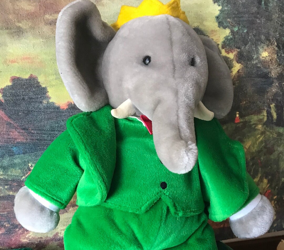 Vintage Babar the Elephant King Plushie 1988 Gund - Etsy