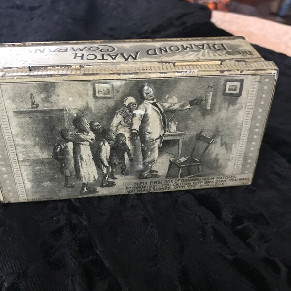 Antique Diamond Match Box Tin - Etsy